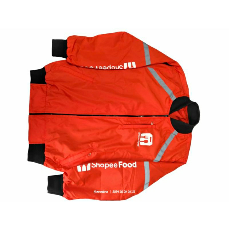 Jual jacket shopee food baru jacket oren keren jacket motor pria wanita ...