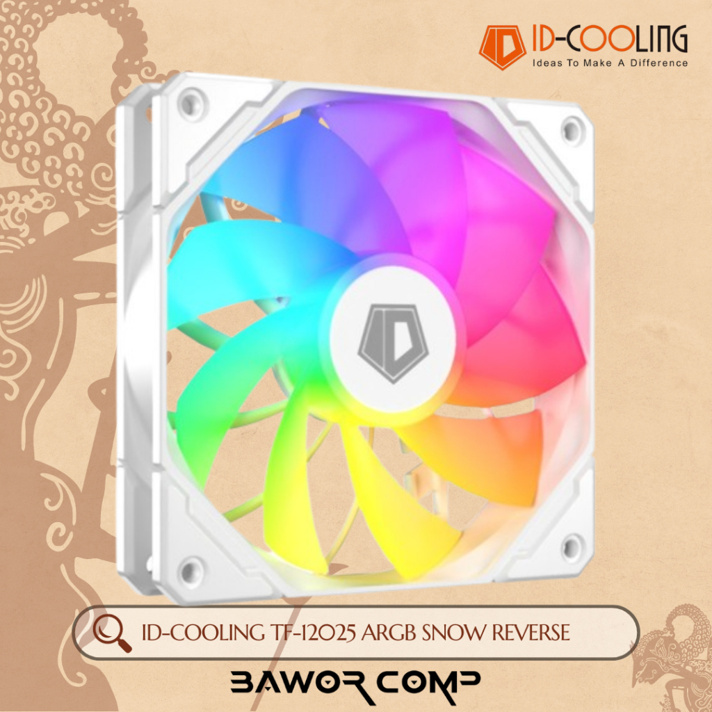 Jual ID-COOLING TF-12025 ARGB SNOW REVERSE PWM Fan Case | Fan Casing 120mm 12cm 1500 RPM ...