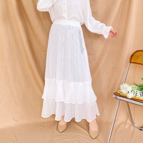 Jual VIRA SKIRT - ROK RUFFLE PLEATED SKIRT / ROK LAYER UMPAK PLISKET ...