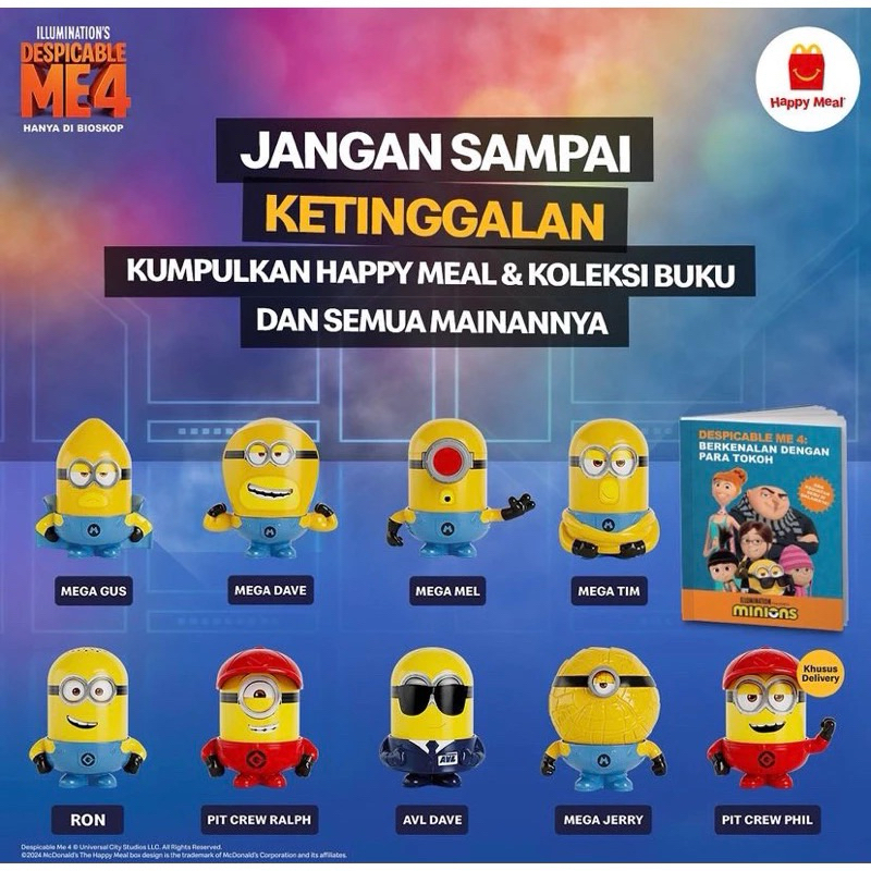 Jual Minion Happy Meal McD 2024 Despicable Me 4 McDonald’s / Happy Meal ...