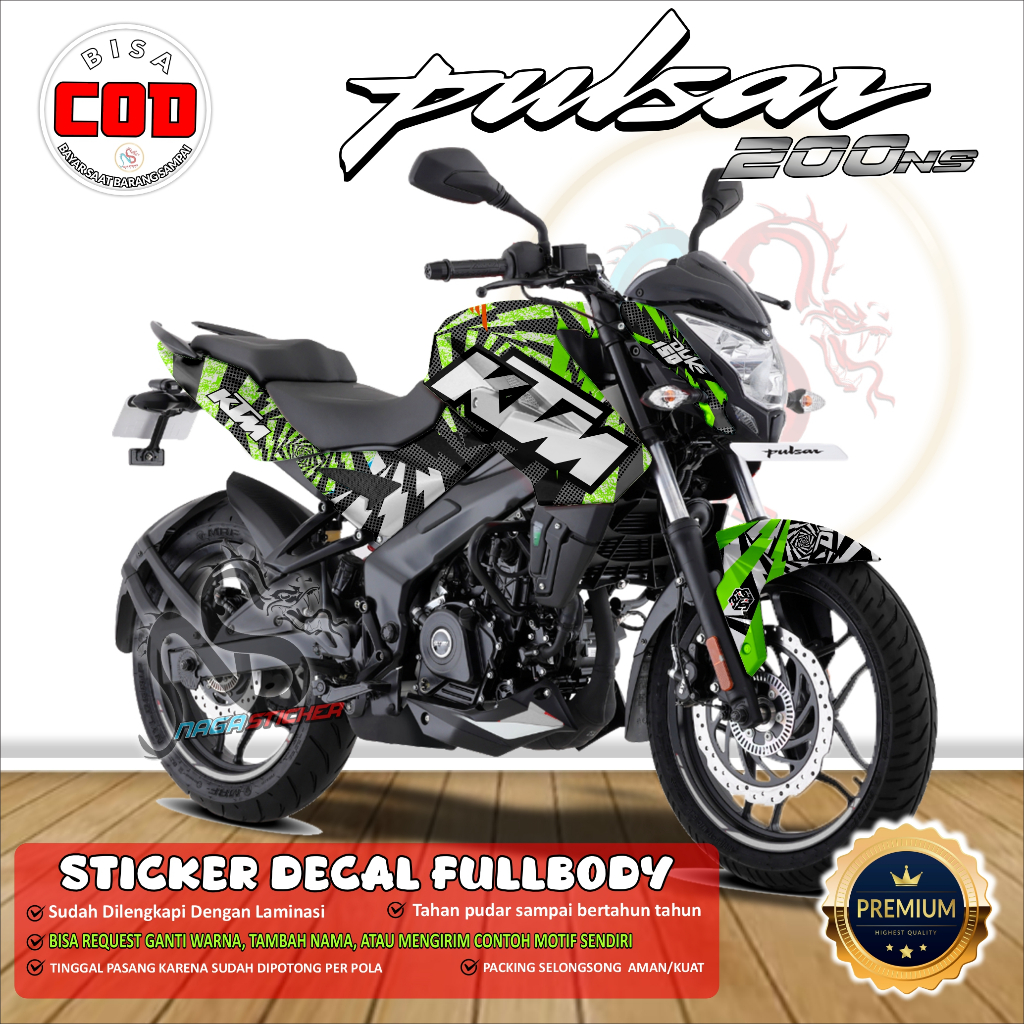 Jual DECAL STICKER STRIPING FULLBODY KAWASAKI PULSAR NS200 VARIASI KTM ...