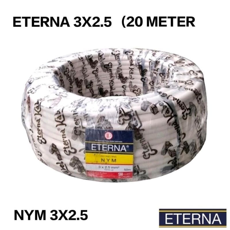 Jual KABEL LISTRIK ETERNA NYM 3X2.5 (20 METER) ECERAN KABEL ETERNA TEMBAGA ASLI 20 METER ...