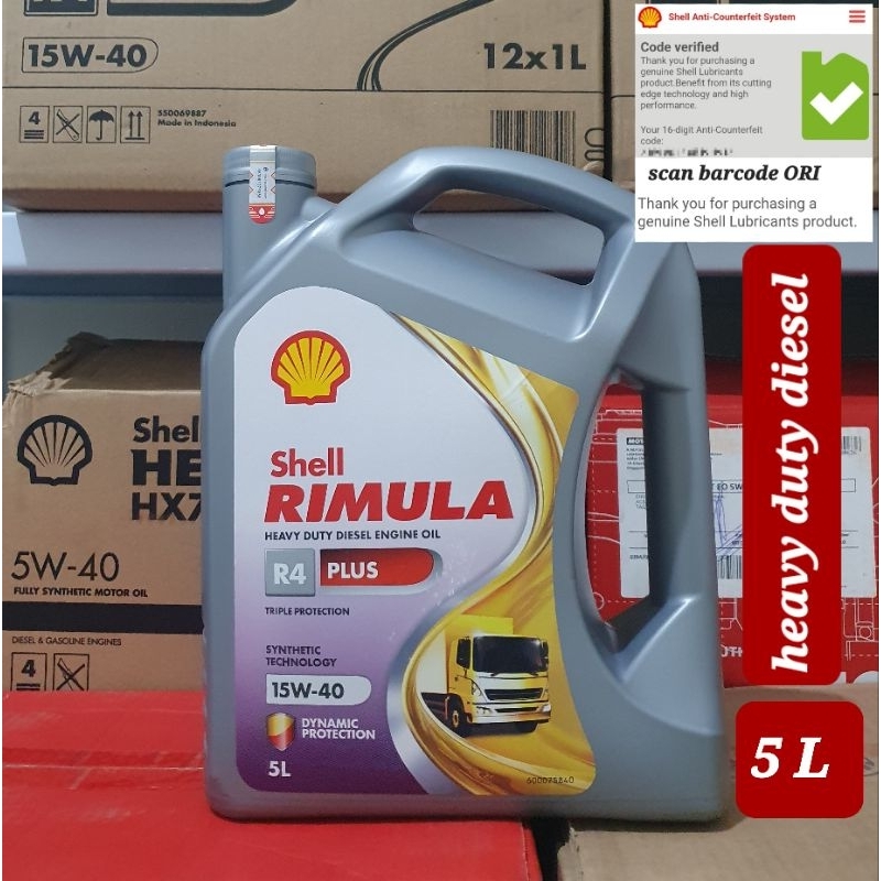 Jual Oli Diesel barcode Shell Rimula R4X r4 plus 15W40 original di ...