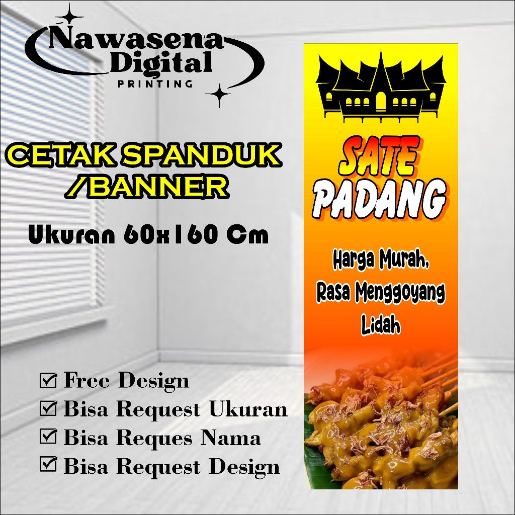 Jual Cetak Spanduk Banner Sate Padang | Shopee Indonesia