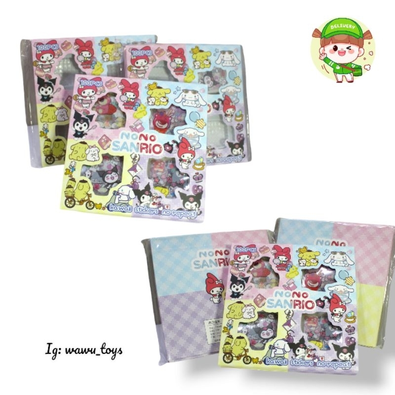 Jual Stiker Mainan Momo Nono Sanrio character isi 100 pcs kuromi ...