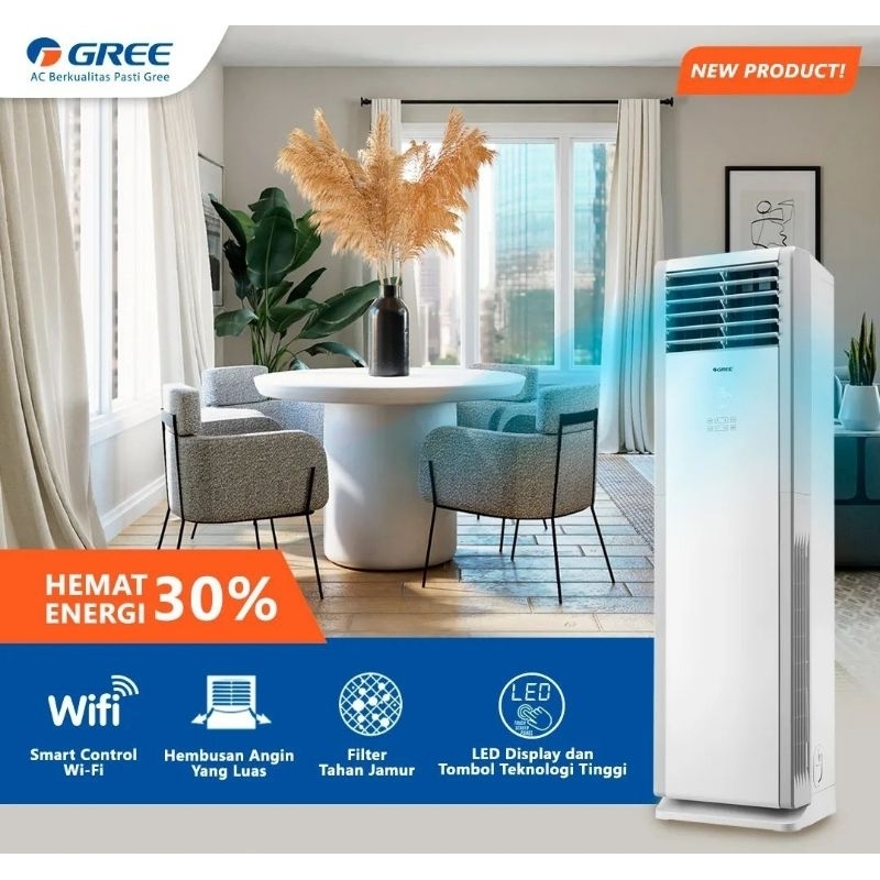 Jual AC Gree Floor Standing 5PK 48STS(S) Eco berikut pasang Pendingin 5 ...