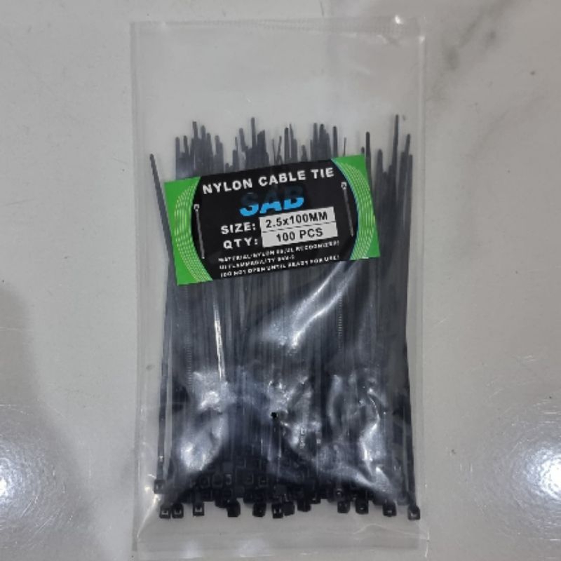 Jual Kabel Ties Tali Ripet 2.5x100 Warna hitam isi 100 Pcs | Shopee ...