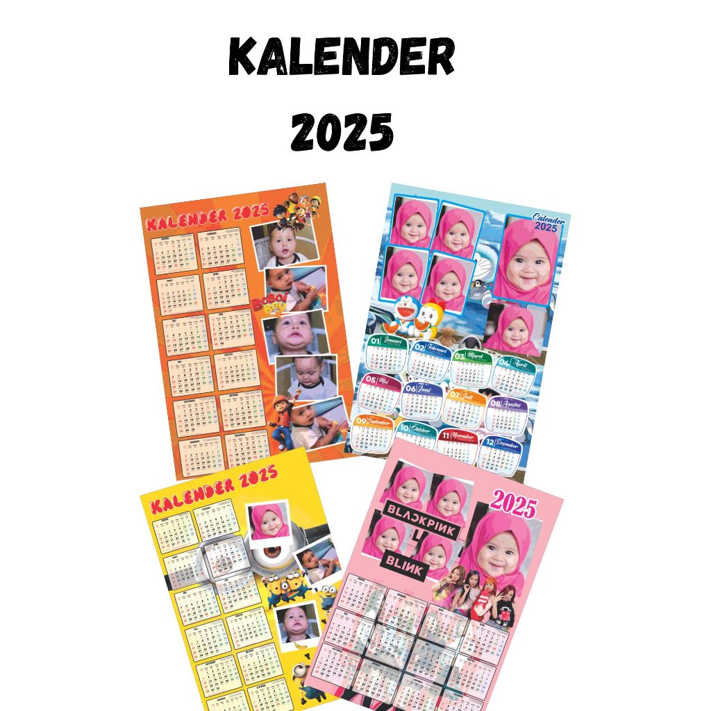 Jual Kalender Dinding 2025 Motif Anak Custom/Kalender Foto Termurah ...