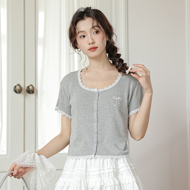 Jual [The Ansovie] Marde Basic Button Knit Top | Atasan Rajut Wanita Kancing Korean Style ...