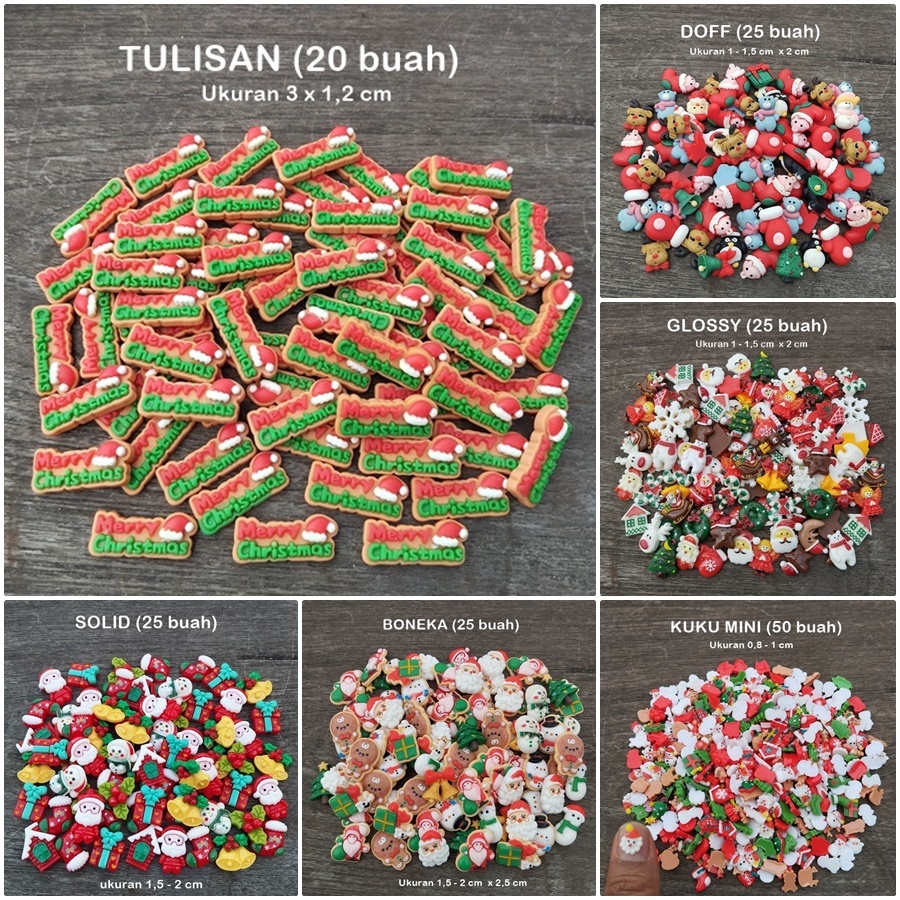 Jual GNATL-282 : Tempelan Resin / Clay Natal Mix Model Warna (per paket ...