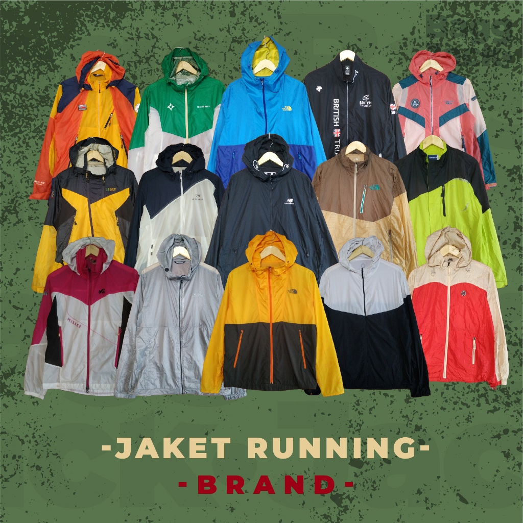 Jual Vol 2. Jaket Sport Running BRAND - Jaket Parasut - Jaket Hiking ...