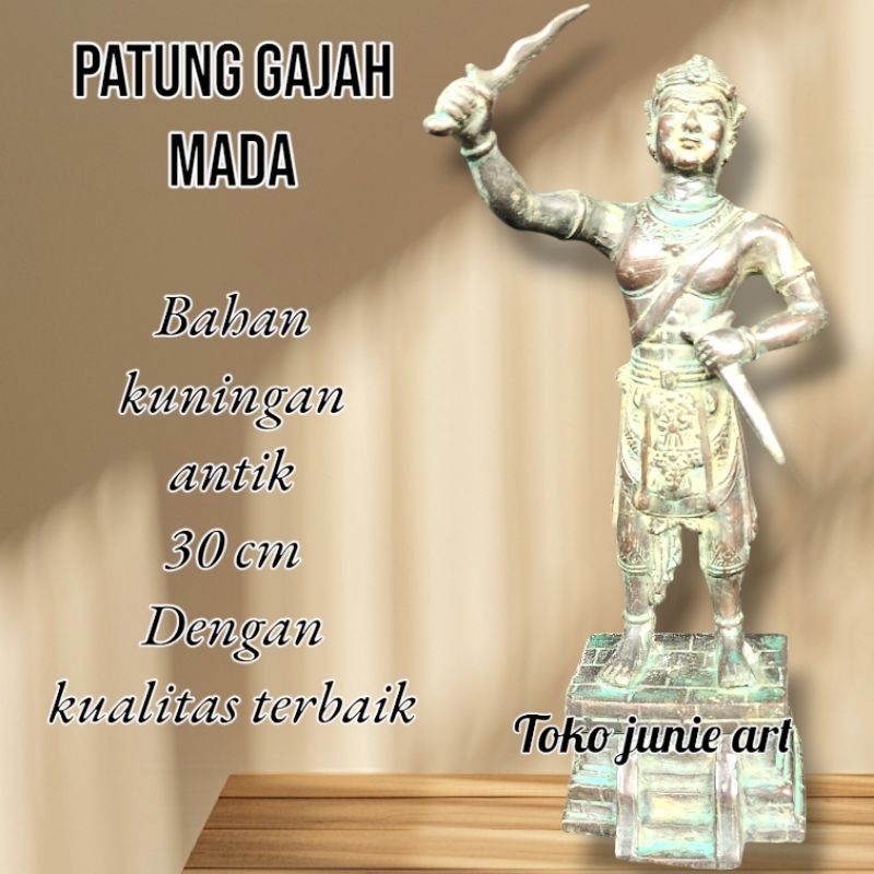 Jual PATUNG PATIH GAJAH MADA 30 CM ASLI KUNINGAN 100% ANTIK | Shopee ...