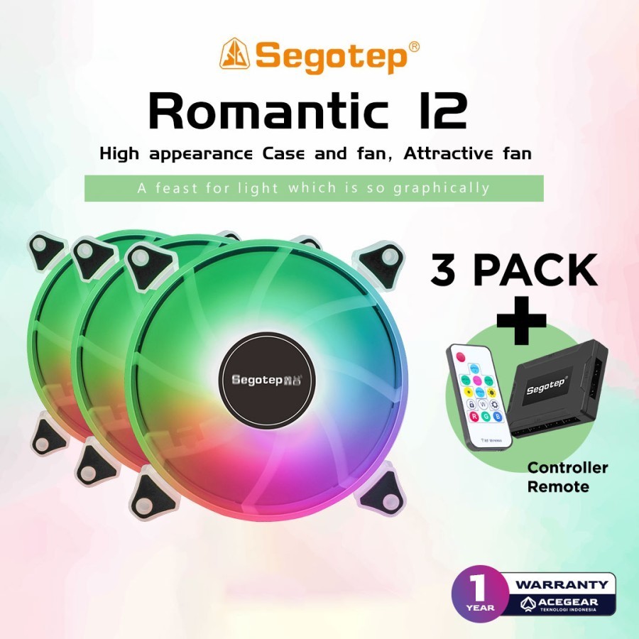 Jual Segotep Fan Casing Romantic 12 ARGB 3in1 1200RPM With Remote ...