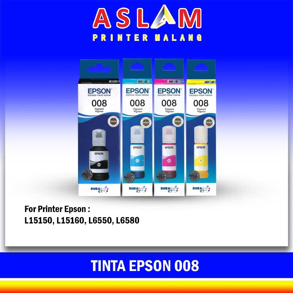 Jual Tinta Epson 008 Black Colour Color Warna Black Cyan Magenta Yellow ...