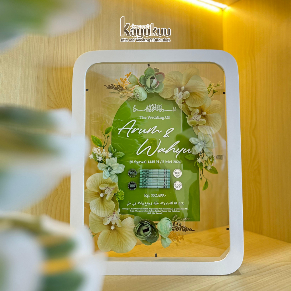 Jual Kreasikayukuu Bingkai Frame Mahar Pernikahan 30cm x 40cm Lengkung ...