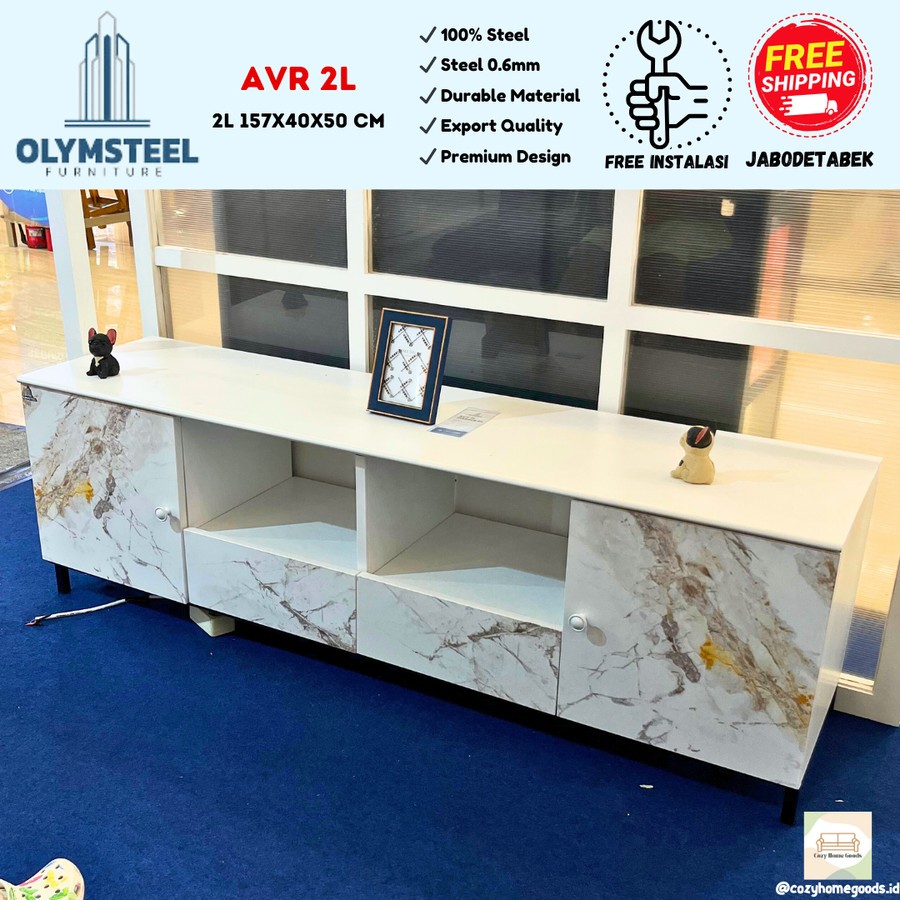 Jual Meja TV Minimalis / Lemari Rak TV BESI Kokoh / Olympic Olymsteel ...