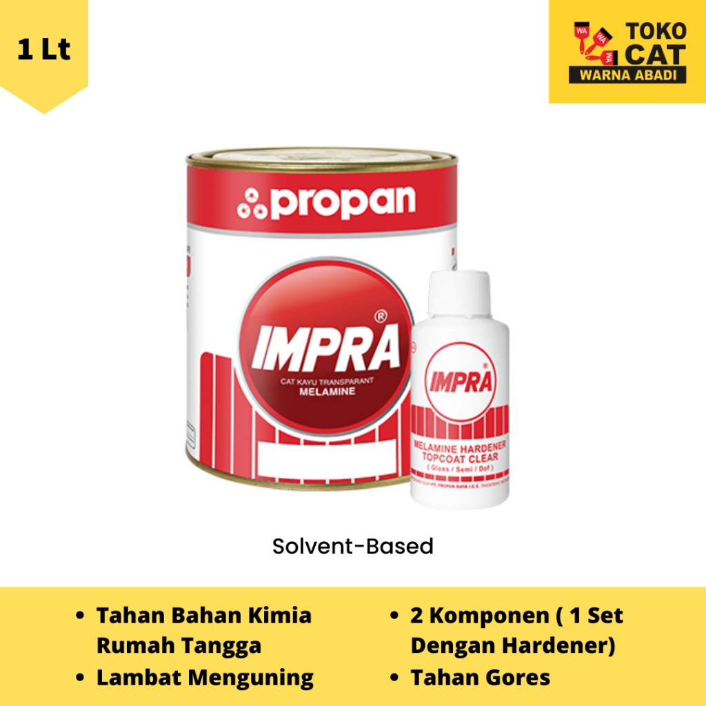Jual CAT PROPAN IMPRA MELAMINE CLEAR ML-131 1 LITER + HARDENER | Shopee ...