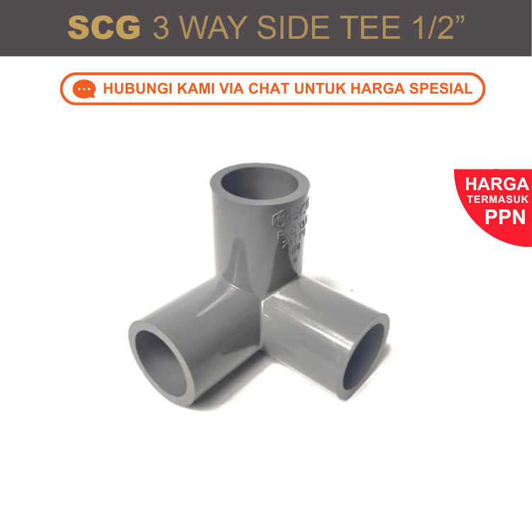 Jual Tee Elbow 90 deg derajat 1/2 Inch 3 Way Side Tee 1/2" SCG | Shopee ...