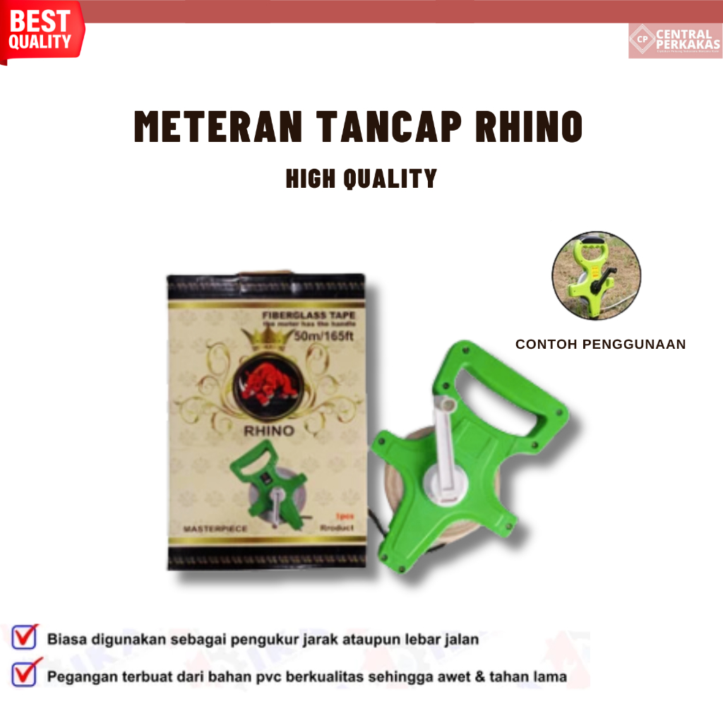 Jual Meteran Rol Tancap 50 Meter Roll Gulung Tanam Tanah Bangunan rhino ...