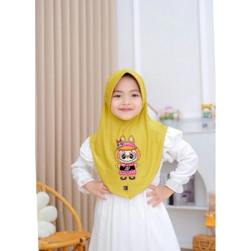 Jual Hijab Anak Labubu 2-5 Tahun Jersey Premium / Jilbab Anak Labubu ...
