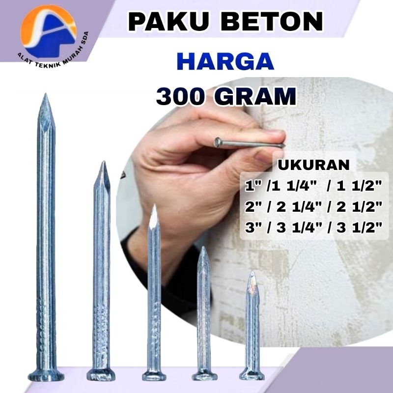 Jual Paku Beton / Paku Tembok / Paku / Paku Beton Ukuran 1" 1,5" 2" 2,5" 3" 4" Inch 300gram ...