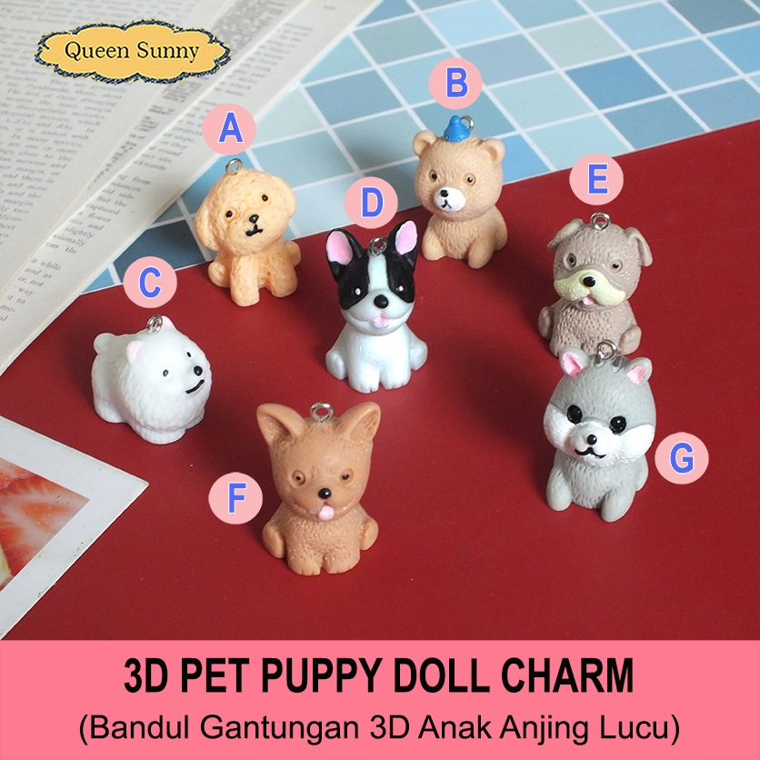Jual Charm Korea 3D Anak Anjing Lucu Cute Puppy Bandul Gantungan Kunci ...