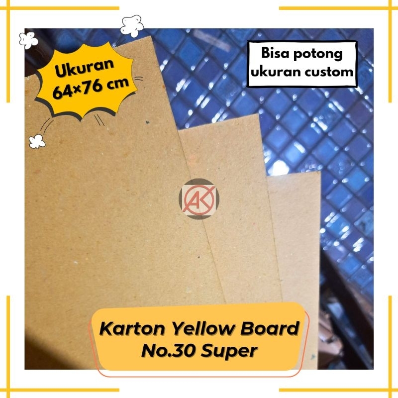 Jual Karton Yellow Board No.30 Super lembaran 64x76 cm | Tebal 2mm ...