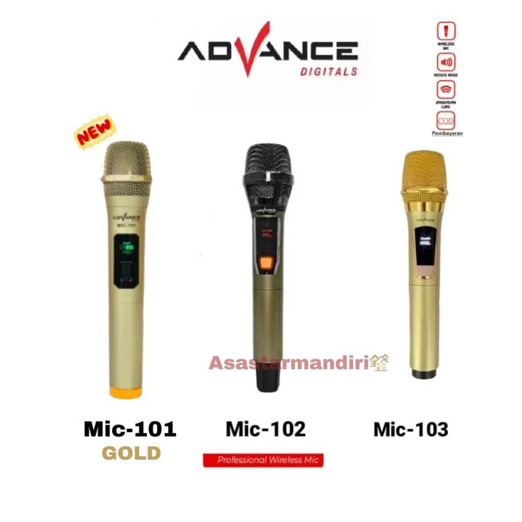 Jual Mic Wireless/Microphone Wireless Advance/Mic Tanpa Kabel Free ...