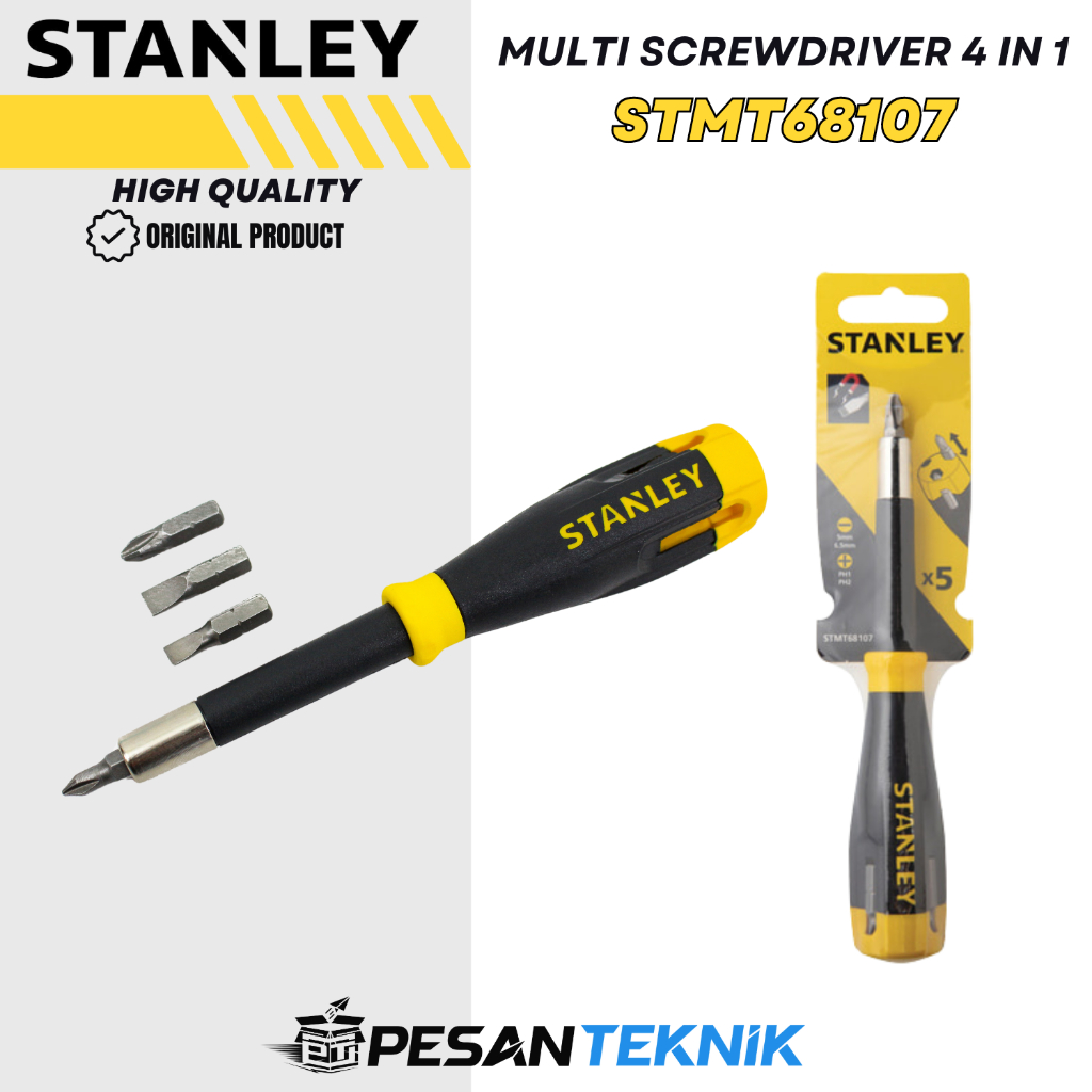 Jual Obeng 4 in 1 Fiberglass Multi Screwdriver Obeng STANLEY STMT68107 ...
