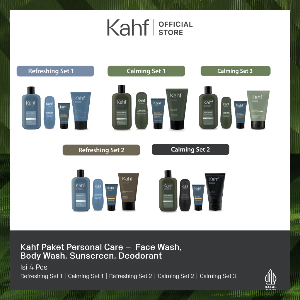Jual MFI - KAHF Paket Personal Care Isi 4 (Face Wash, Body Wash ...