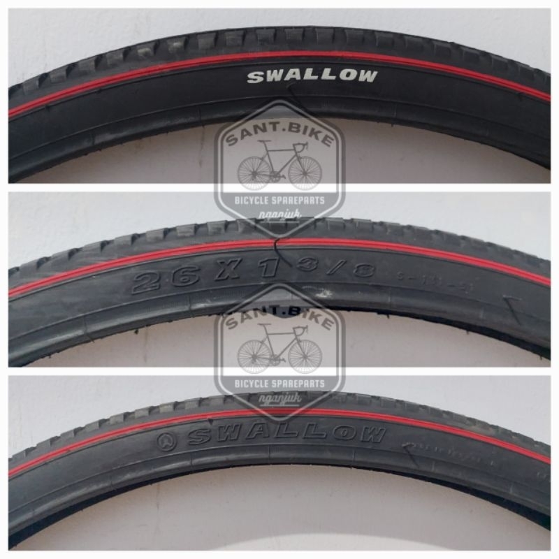 Jual Ban Luar Sepeda Jengki Ukuran 26 × 1 3/8 SWALLOW List Merah | Shopee Indonesia