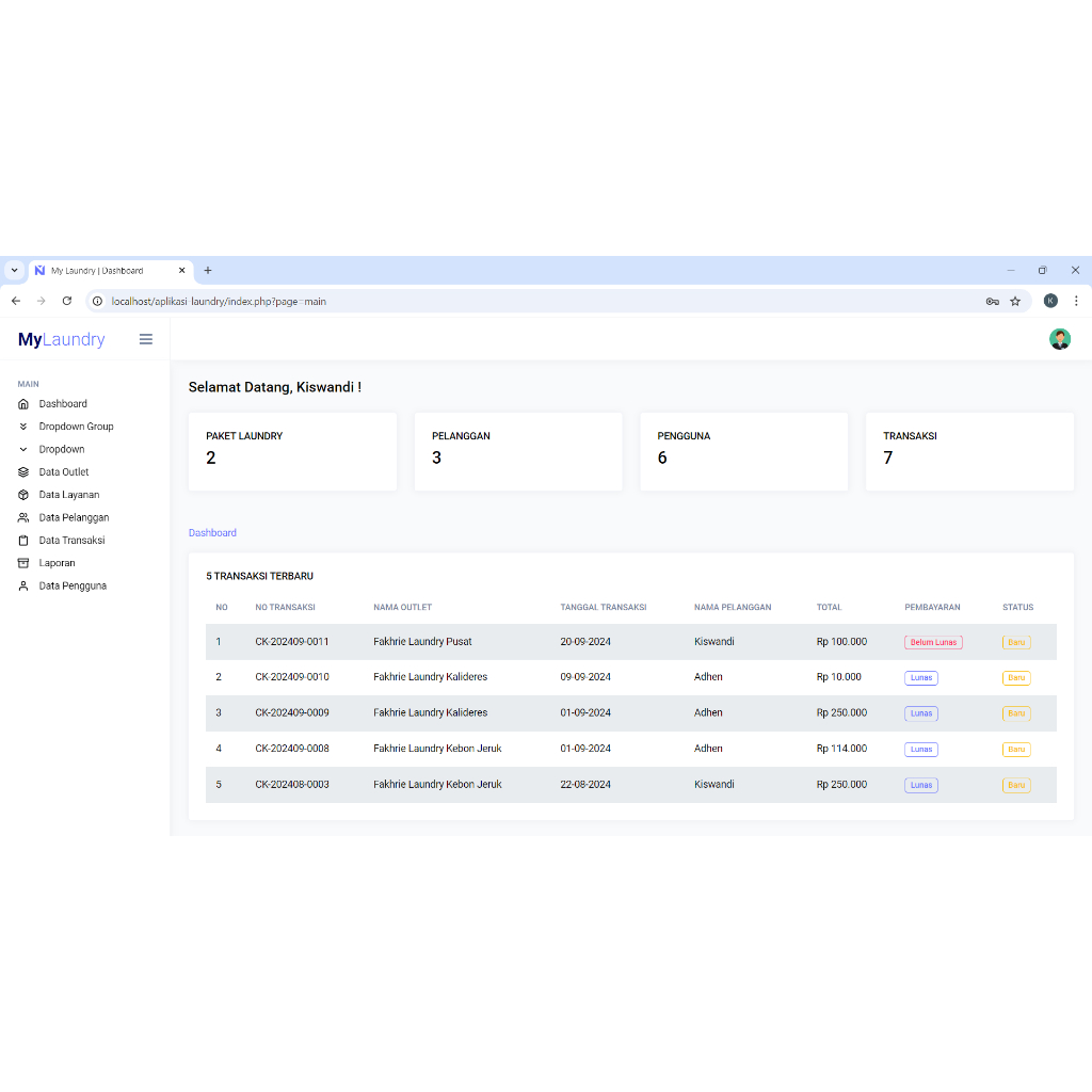 Jual Aplikasi Laundry Berbasis Web (PHP Native) | Shopee Indonesia