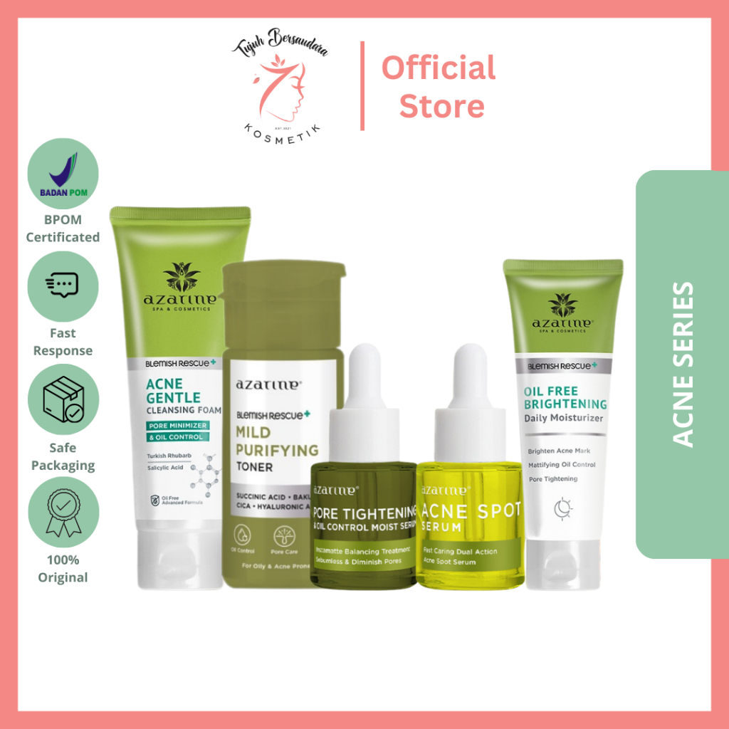 Jual Azarine Paket Anti Acne Series | Acne Gentle Cleansing Foam | Oil ...