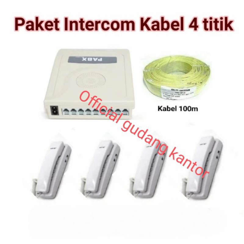 Jual Paket Intercom Pakai Kabel 4 Channel ( pemasangan Sangat Mudah ...