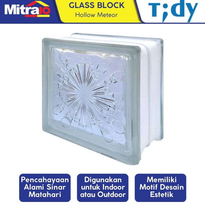 Jual Tidy Glass Block Hollow Meteor 8x19x19 Cm | Shopee Indonesia