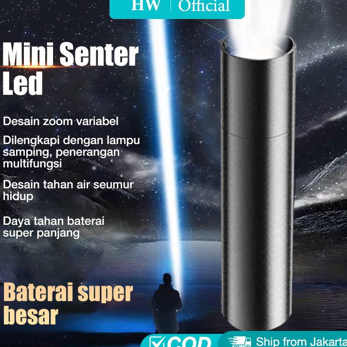 Jual Top Arrival HW Mini Senter Led Super Terang Senter Zoom Kecil ...
