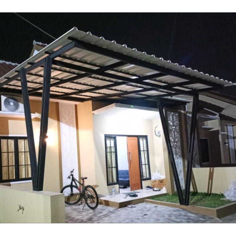 Jual kanopi baja ringan atap alderon RS 1layar terpasang fri cet ...