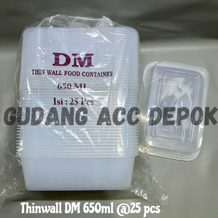Jual Kotak Makan Thinwall Container Box Dm 65ml isi 25set 65 ML PERSEGI | Shopee Indonesia