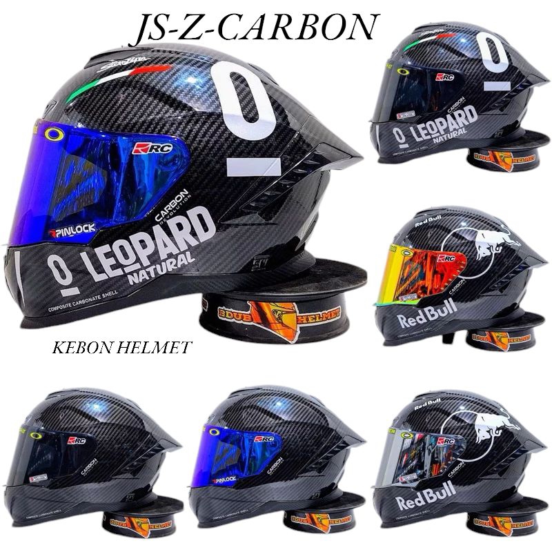 Jual helm js armor Z helm fullface motif carbon terbaru stiker LEOPARD ...