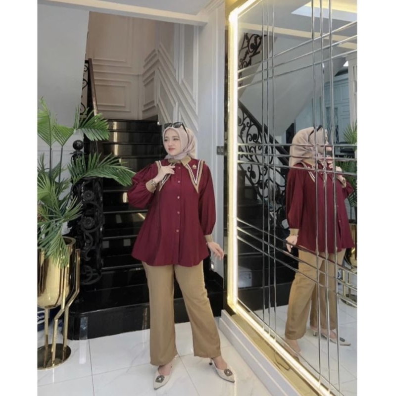 Jual Setelan Celana Helga Set / setelan kulot / setelan muslim wanita ...