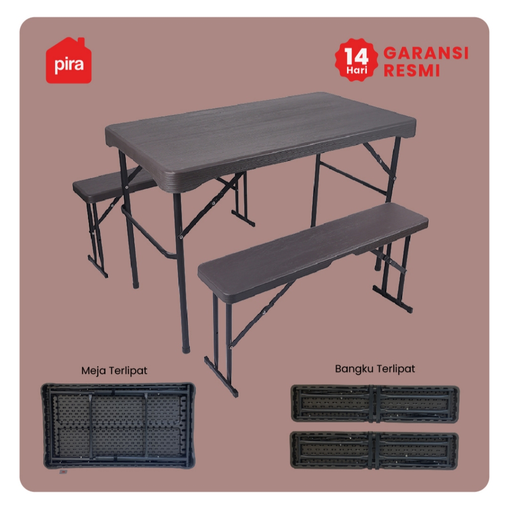 Jual Pira - Folda FD108 BC W Set Meja Lipat Outdoor / Meja Serbaguna ...