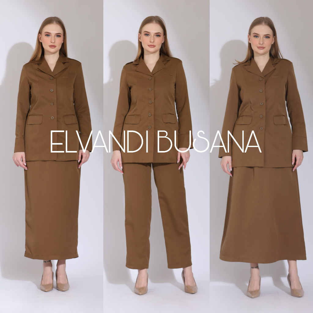 Jual Blazer Wanita Baju Kerja Kantor Seragam Dinas PDH PNS Pemda Guru ASN Wanita kode 7009 Pemda ...