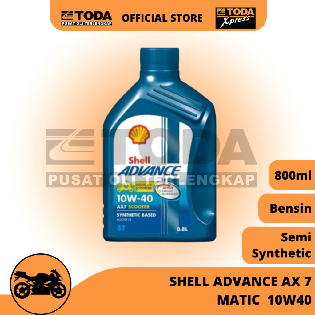 Jual Shell Advance AX7 Matic 10W40 800ml Original Oli Mesin Motor Matic | Shopee Indonesia