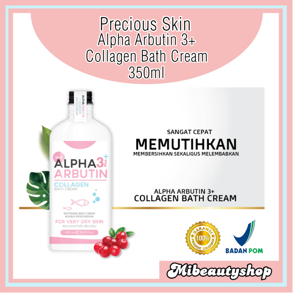 Jual Precious Skin Thailand Alpha Arbutin 3 Plus Whitening Collagen Bath Cream Sabun Cair 350ml ...