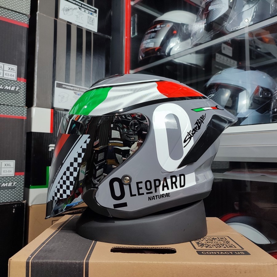 Jual Helm Half Face JS Armor Motif Leopard Visor Smoke SNI | Shopee ...