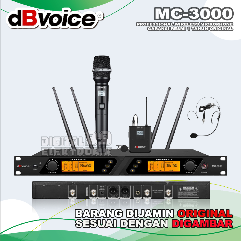 Jual Microphone Mic Wireless Model Handle PJH JJHH DB VOICE MC3000 | MC ...