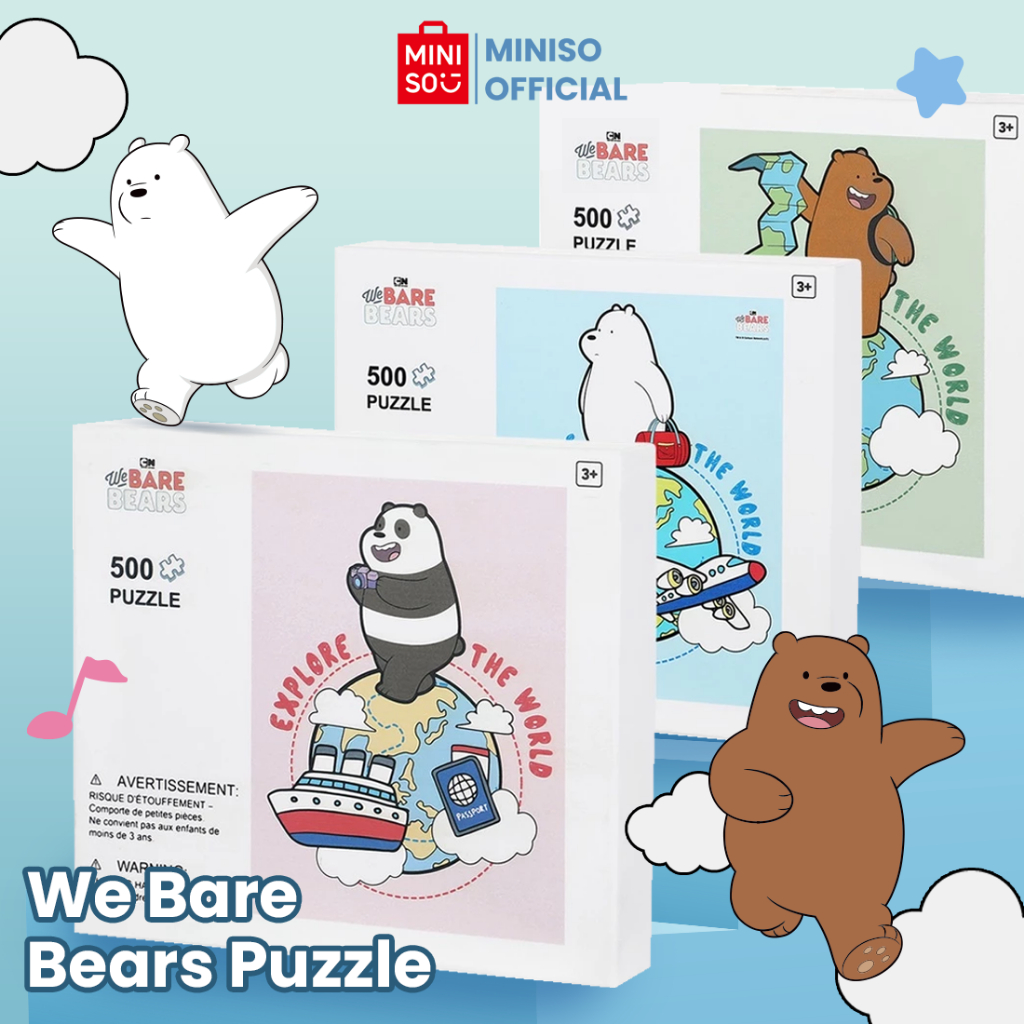 Jual MINISO TOY - Puzzle We Bare Bears 500pcs Mainan Puzzle Mainan Anak ...