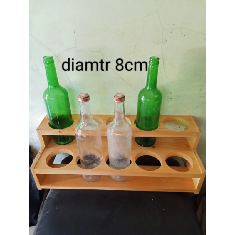 Jual rak botol bulat 8cm/ 800ml bahan kayu jati belanda | Shopee Indonesia