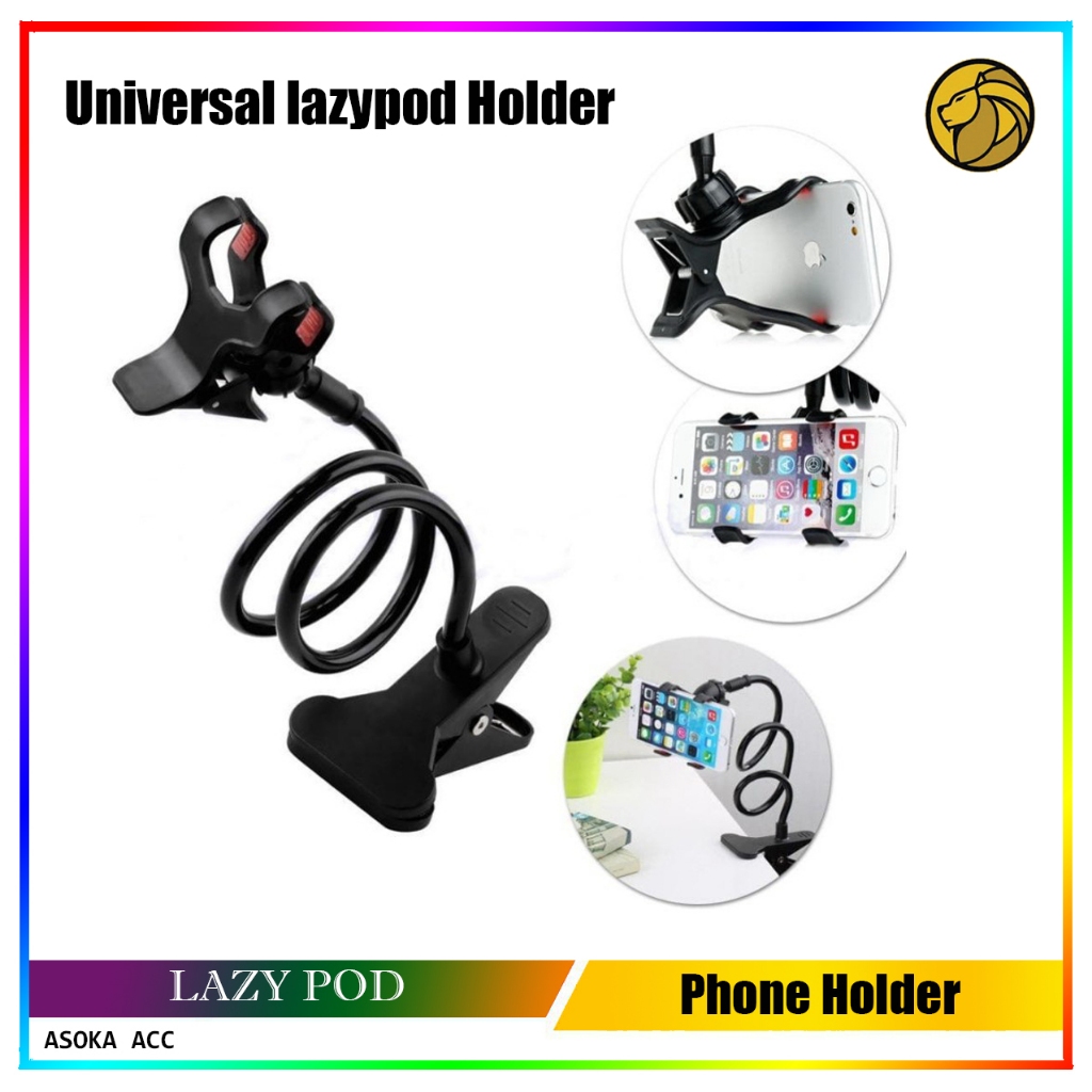 Jual Lazypod Holder HP Jepit Universal Lazy Pod Phone Holder Foldable ...