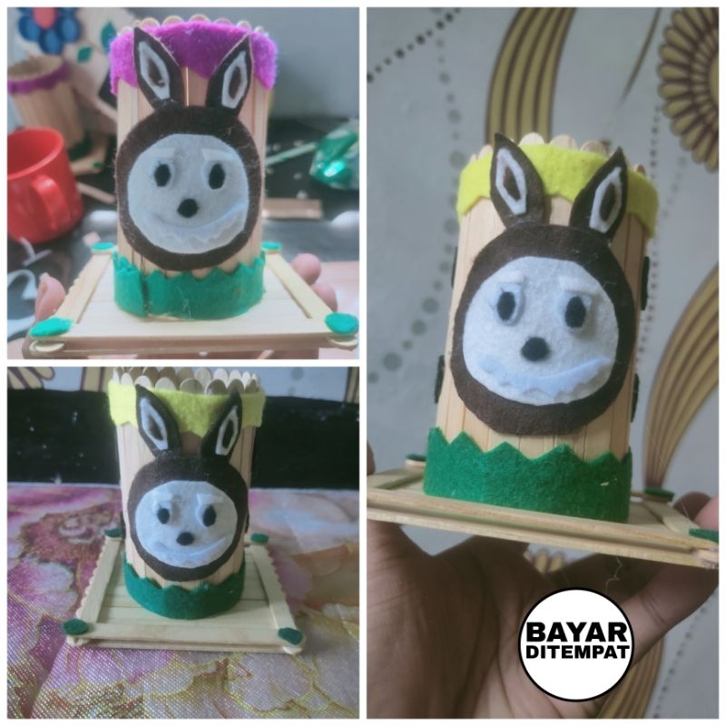 Jual tempat pensil labubu dari stik es krim viral prakarya terbaru ...